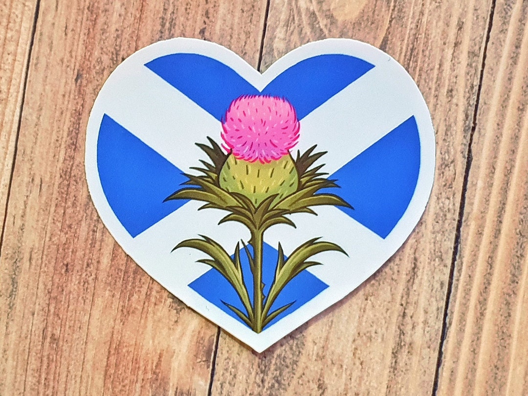 Scotland Heart Flag and Thistle NC500 Waterproof Sticker - Etsy