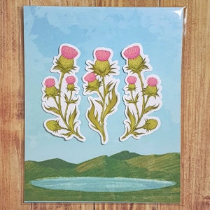 Thistle Sticker Pack 3x Scottish Thistle Highlands Nature Flower ...