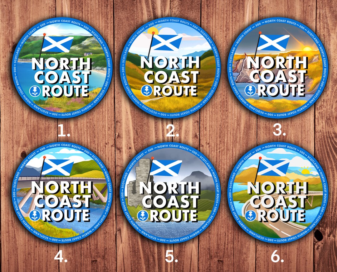 Scotland Coasters, North Coast Route 500 Souvenir, Highland Themed ...