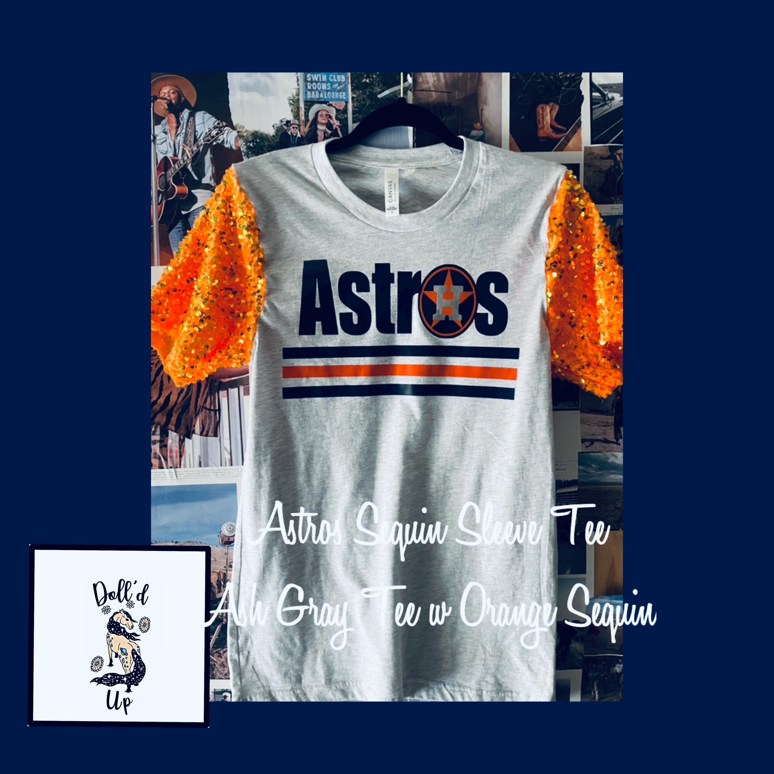 Houston Astros Sequin Sleeve Tee - Etsy