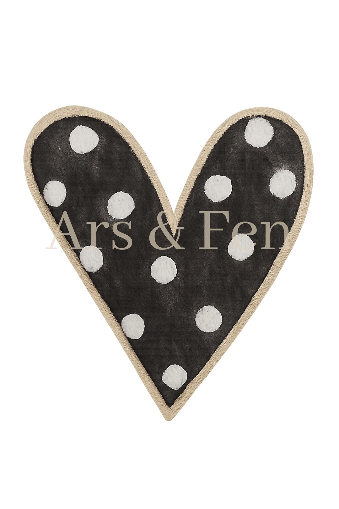 Black Polka Dot Heart Clipart – Hand-drawn Watercolor Look With AI ...