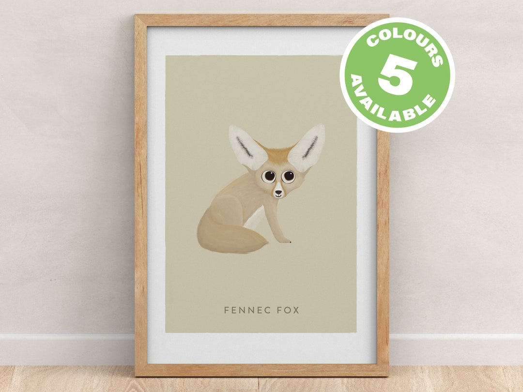 Safari Animal Nursery Print, Fennec Fox Wall Art, Jungle Animal Wallart ...