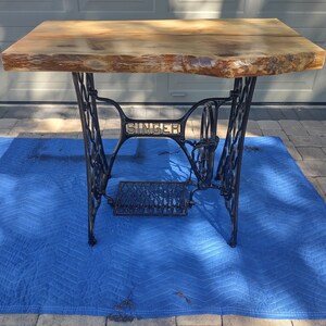 Live Edge Table Antique Singer Sewing Machine Base - Etsy