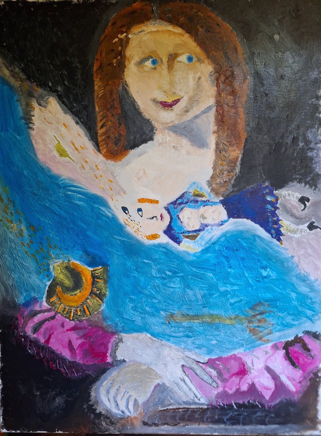 Namon R. Mona Lisa Sea of Insanity Comtempory Abstract Acrylic Oil ...