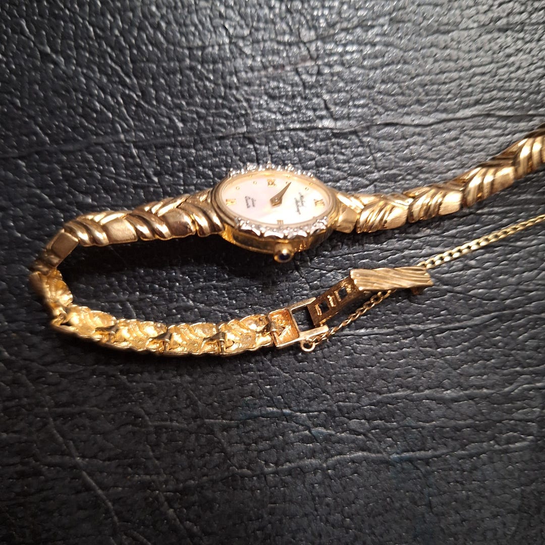 14k Yellow Gold Michael Anthony Watch Dimonds Mother of Pearl Face ...