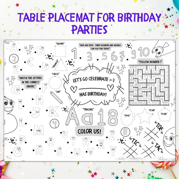 Printable Placemat - Etsy UK