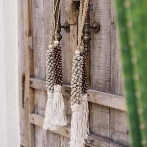 Long Seashells Tassel Boho Coastal Handmade - Etsy