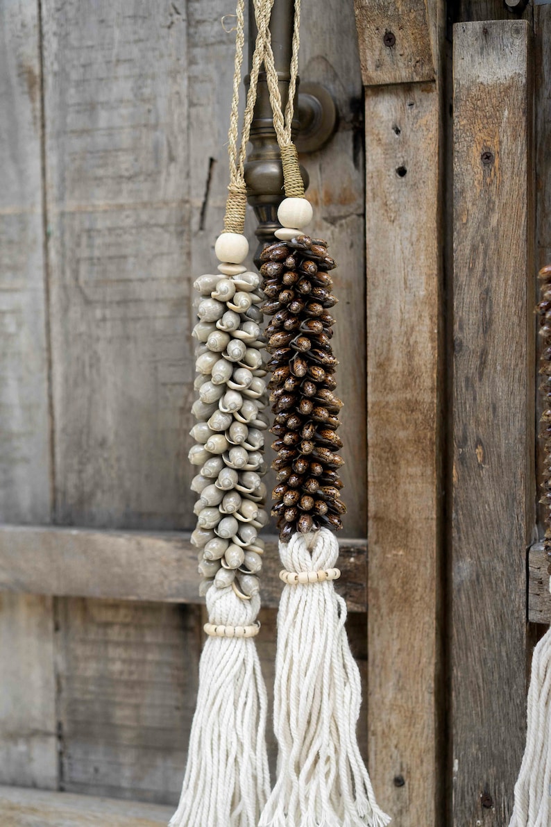 Long Seashells Tassel Boho Coastal Handmade - Etsy
