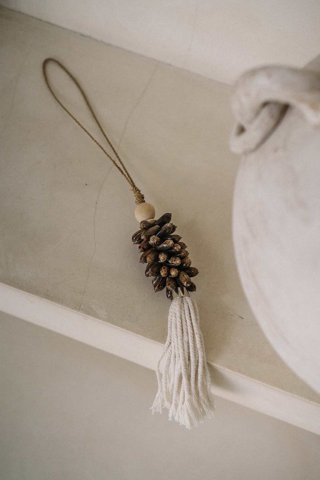 Seashells Tassel With Macrame Bohemian Coastal Wall Decoration - Etsy