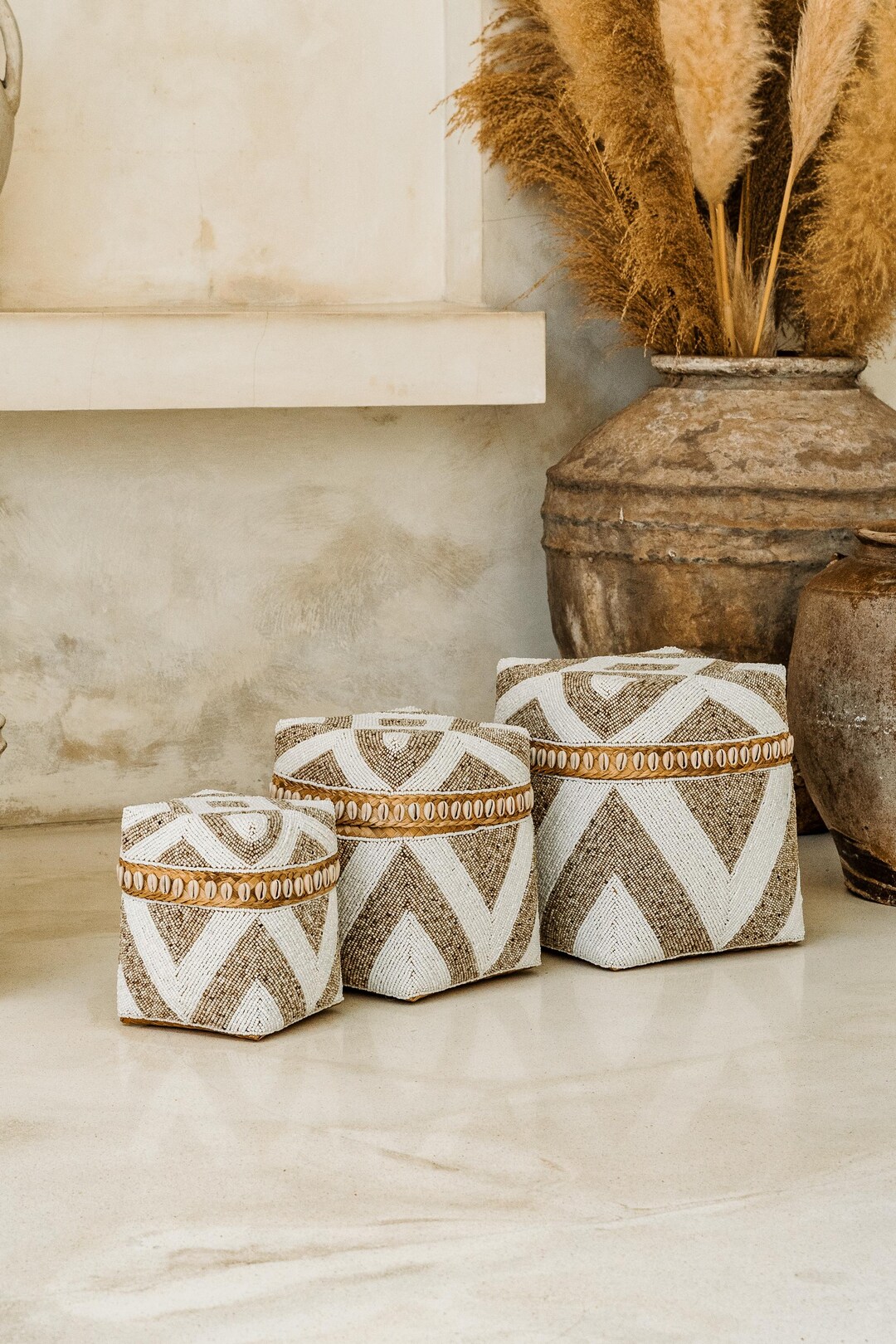 Handmade Bamboo Offering Boxes: Balinese Beaded & Shell Decor - Etsy