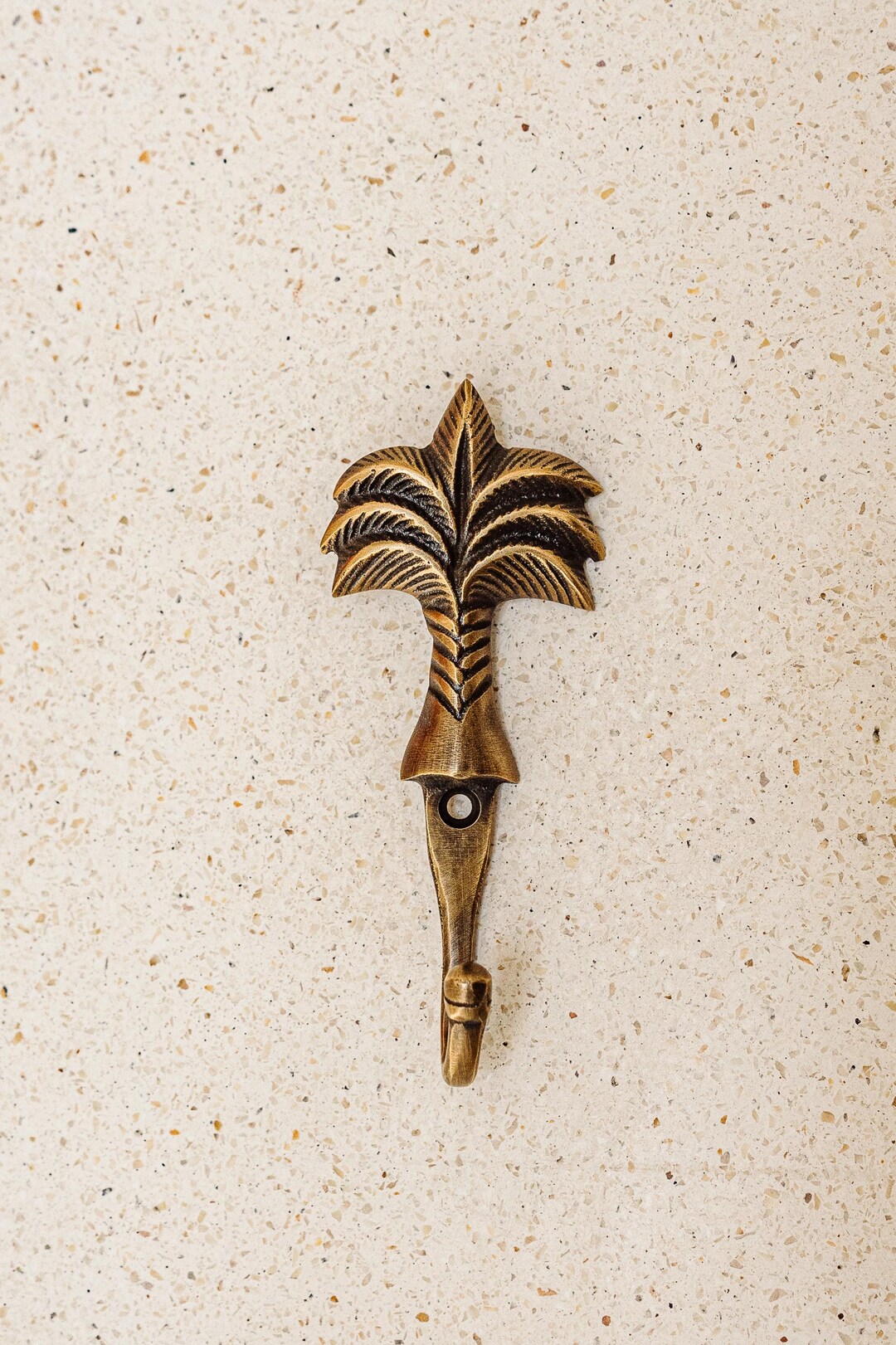 Hand Carved Brass Palm Tree Hook - Boho Coastal Decor - Etsy