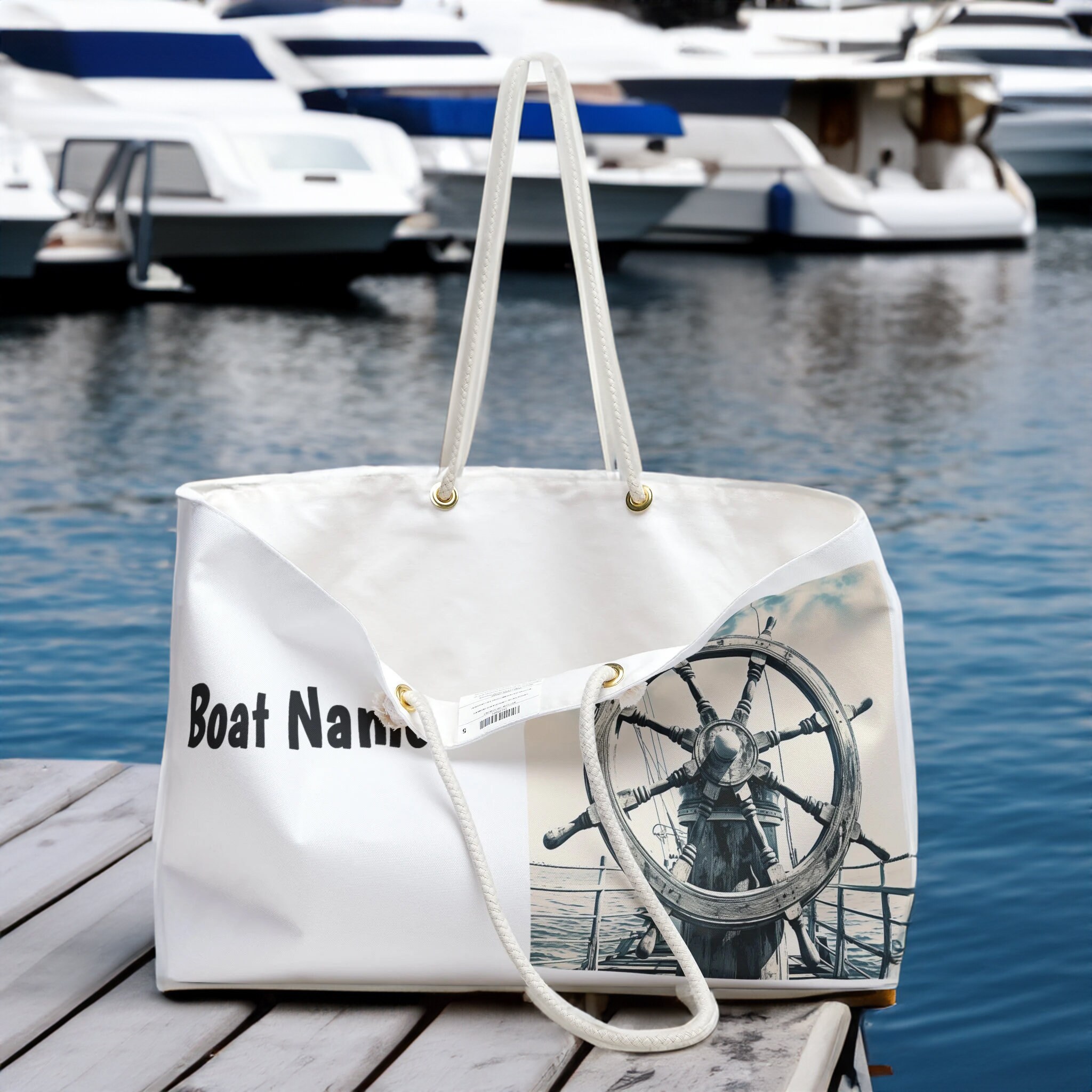 Boating Weekender Bag Nautical Personalized Boat Helm Graphic - Etsy