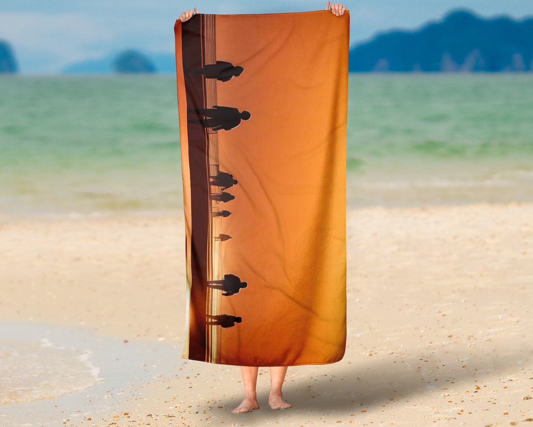 Sunset Beach Towel Plush Polyester Cotton Blend Vibrant Colorful Cape ...