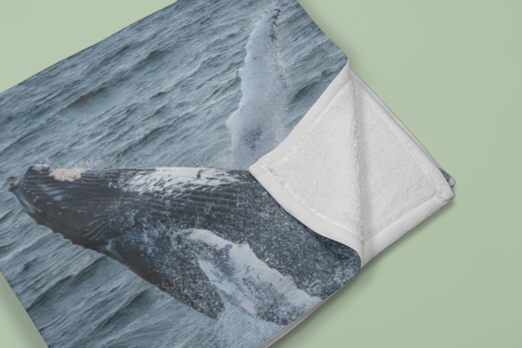 Breaching Whale Sherpa Fleece Blanket 60x80 Cozy Accent Piece for ...