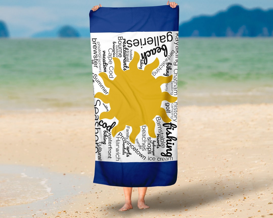 Cape Cod Word Cloud Beach Towel Souvenir Kids Large Beach Pool Towel ...