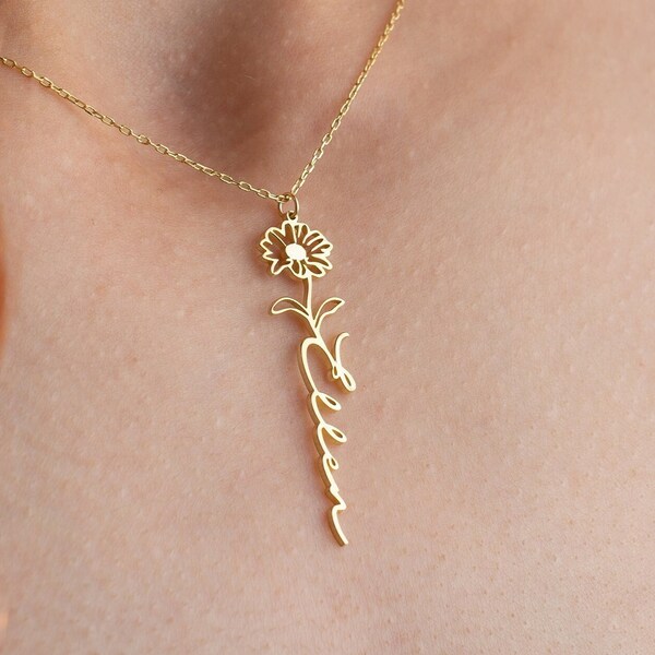 Gold Flower Necklace - Etsy