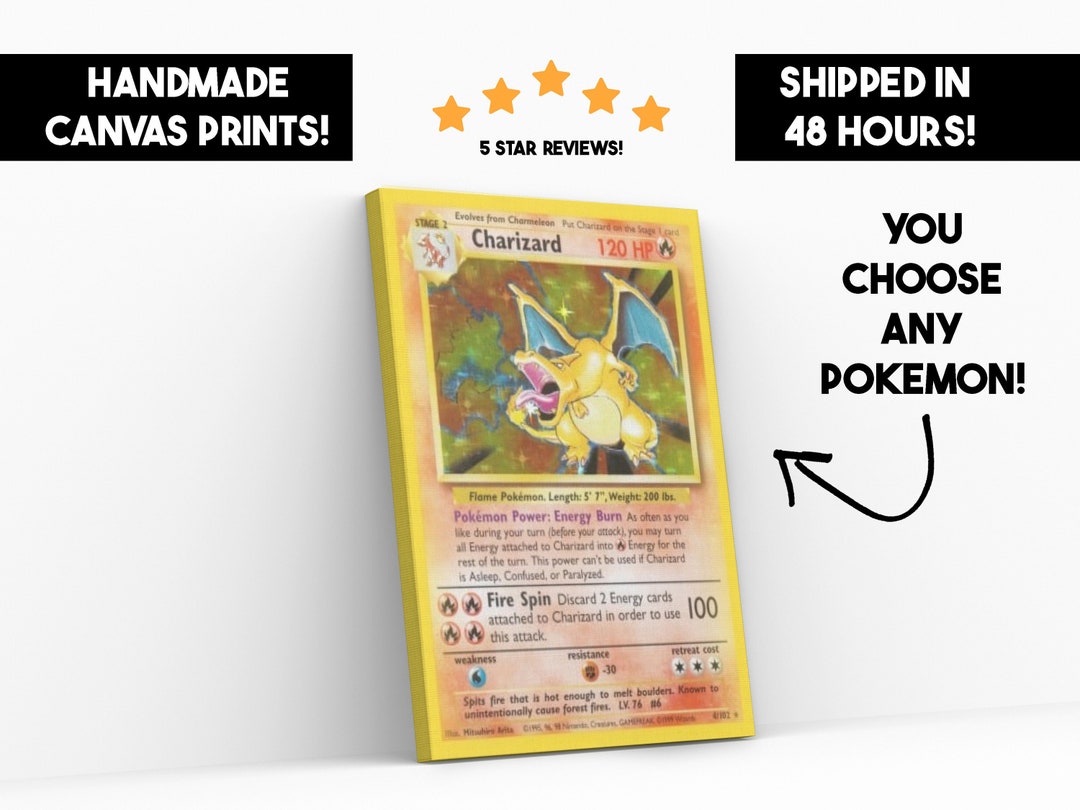 Custom Pokémon Canvas Print Pokémon Card, Handmade Framed Canvas Prints ...