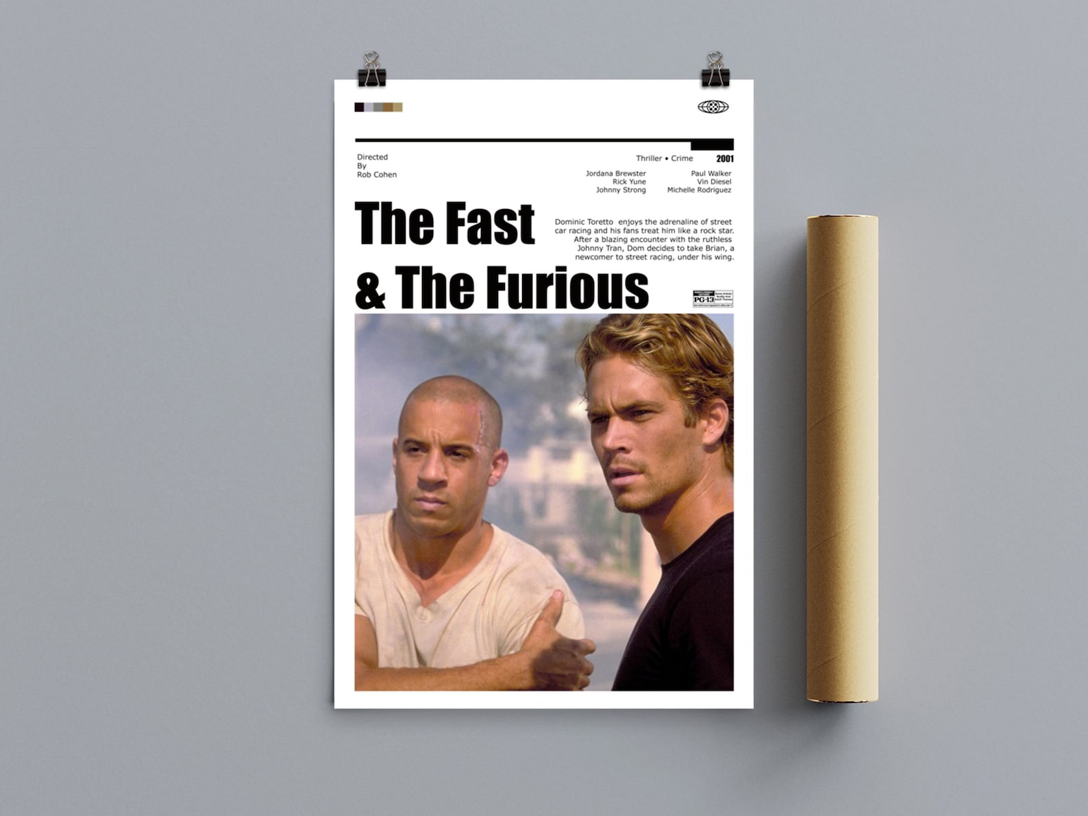 The Fast & the Furious 1 Movie Poster, Paul Walker, Vin Diesel, Dominic ...