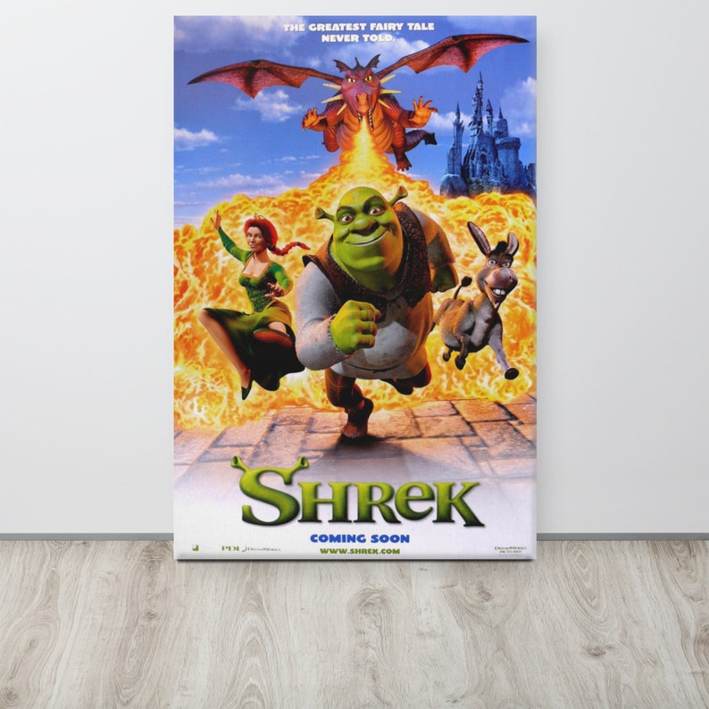 Shrek Movie Poster 24x36 Thick Gallery Wrapped Canvas Wall Art, Framed ...