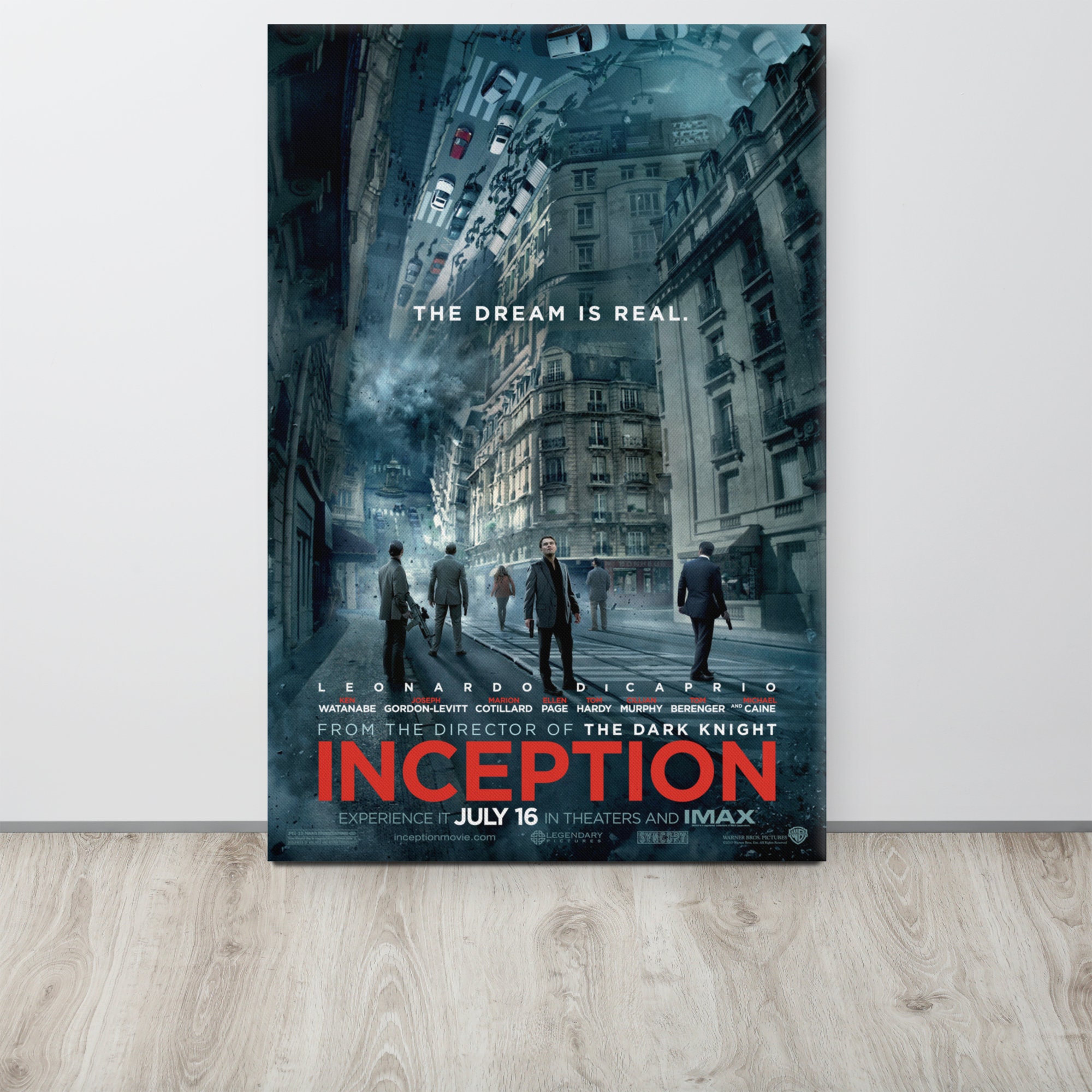 Inception Movie Poster Leonardo Dicaprio 24x36 Thick Gallery Wrapped ...