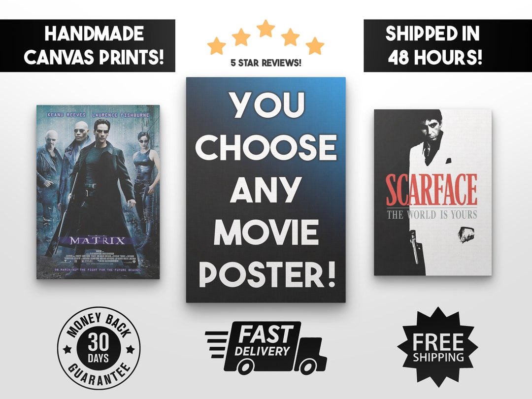 Custom Movie Poster Canvas Print, Framed Canvas Wall Art Décor, Movie ...