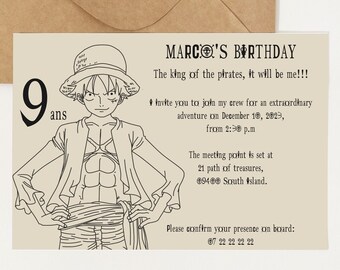 Luffy Birthday Greeting - Etsy