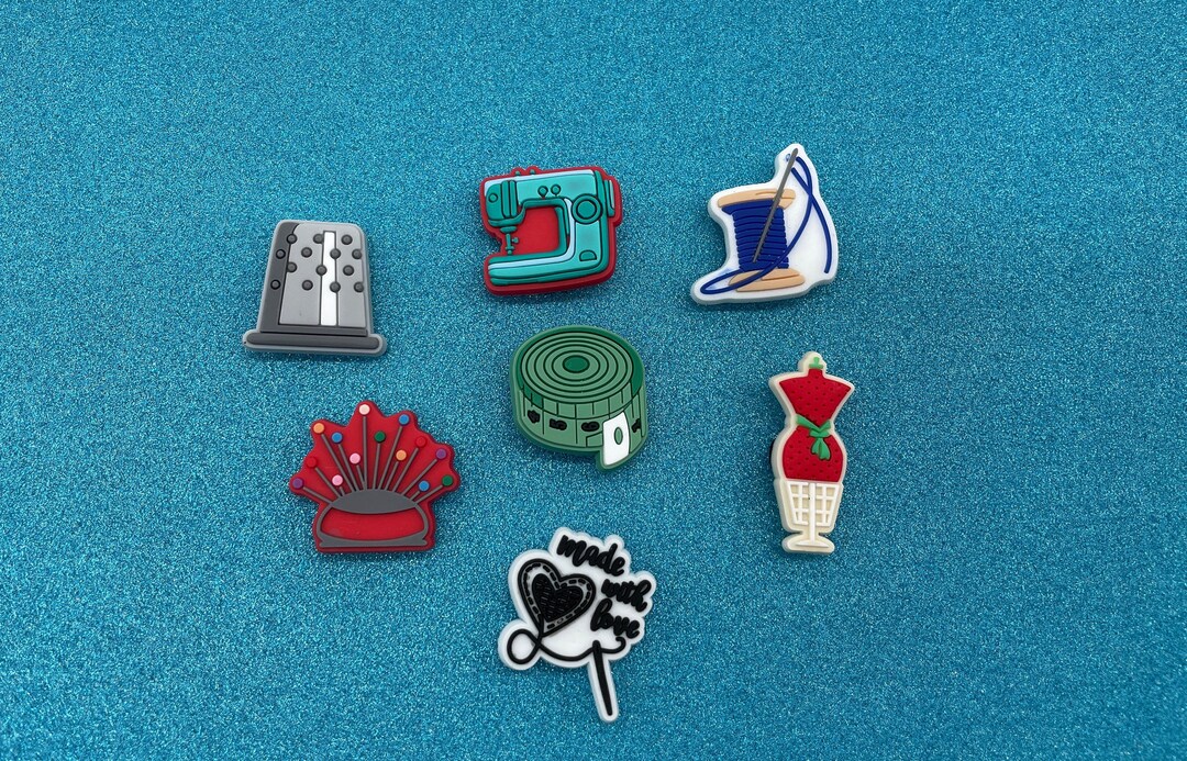 Sewing Shoe Charm Sewing Machine Croc Charms Thimble Charm Measuring ...