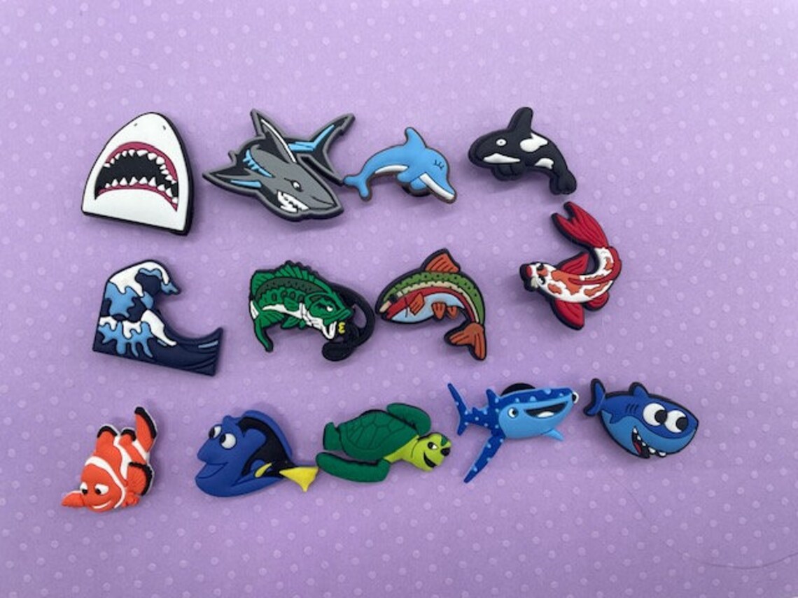 Shark Shoe Charm - Shark Croc Charms - Fish Shoe Charm - Dolphin Shoe ...