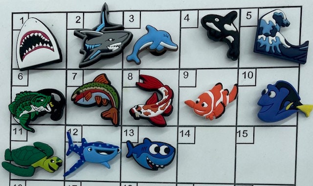 Shark Shoe Charm - Shark Croc Charms - Fish Shoe Charm - Dolphin Shoe ...