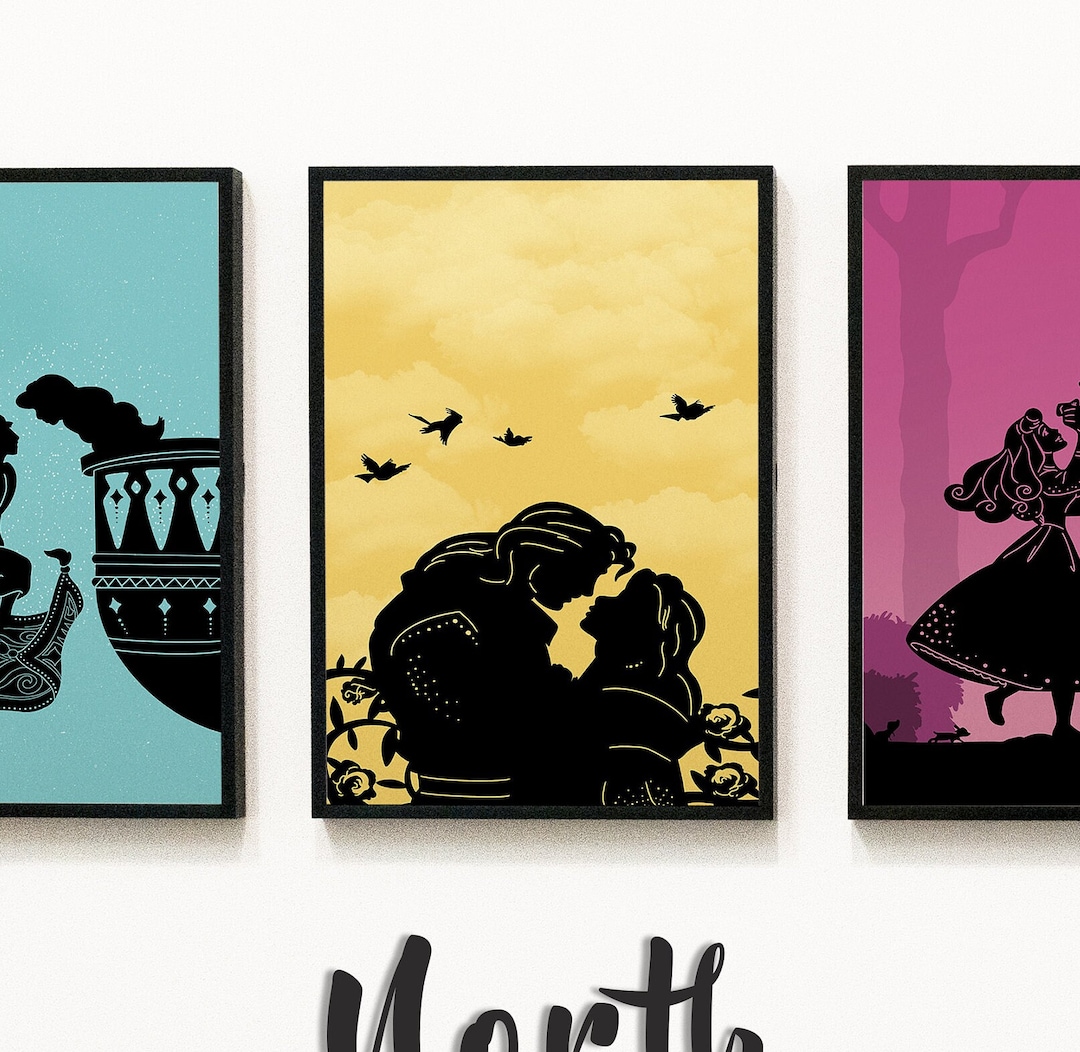 Beauty and Beast, Aladdin, Sleeping Beauty Poster Bundle | Watercolor ...
