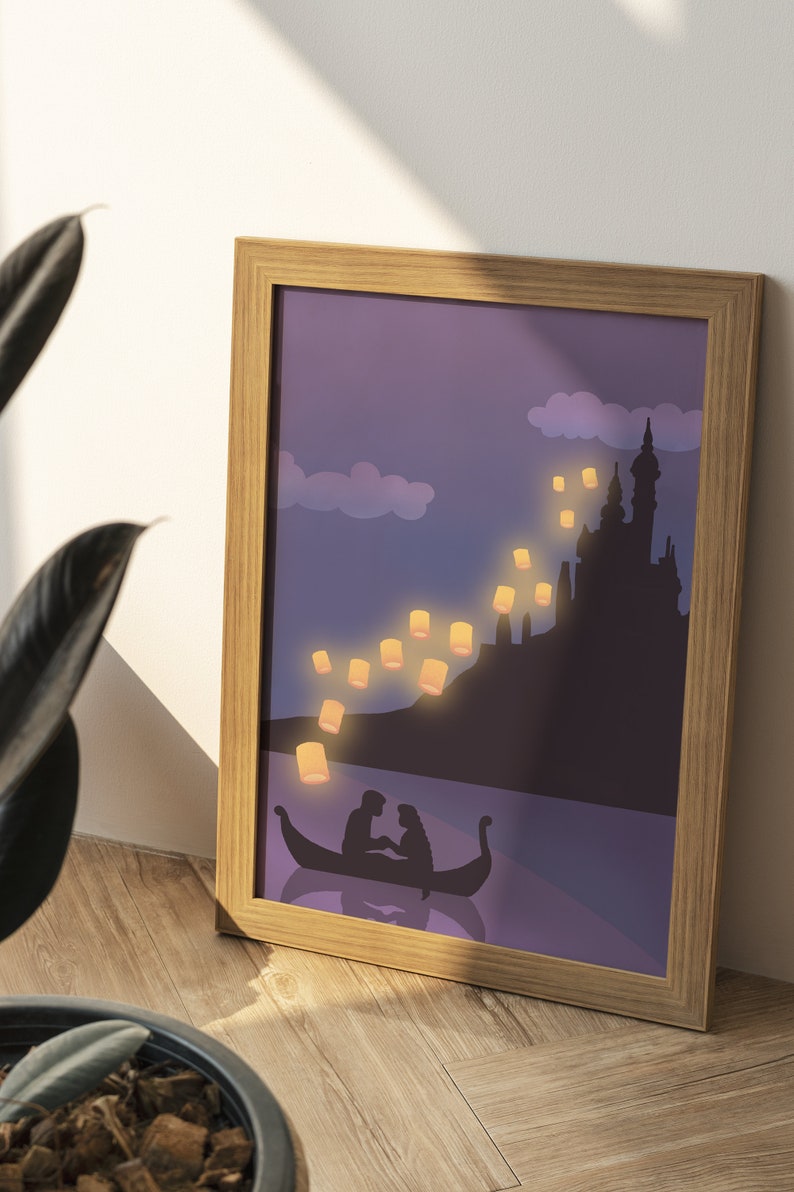 Tangled Rapunzel Minimal Poster | Watercolor | Digital - Etsy