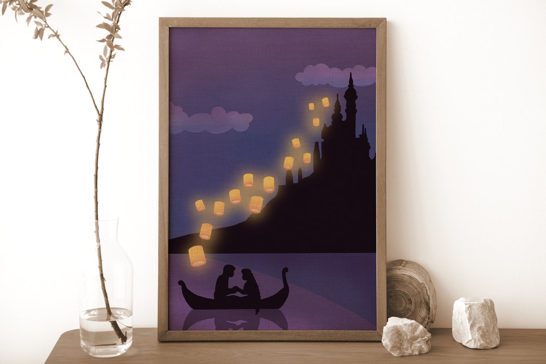 Tangled Rapunzel Minimal Poster | Watercolor | Digital - Etsy