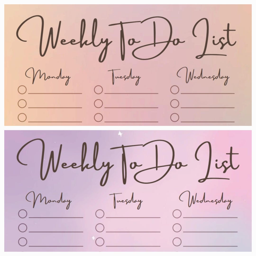 Pastel Rainbow Weekly to Do List | To-do List | PDF to Do List ...