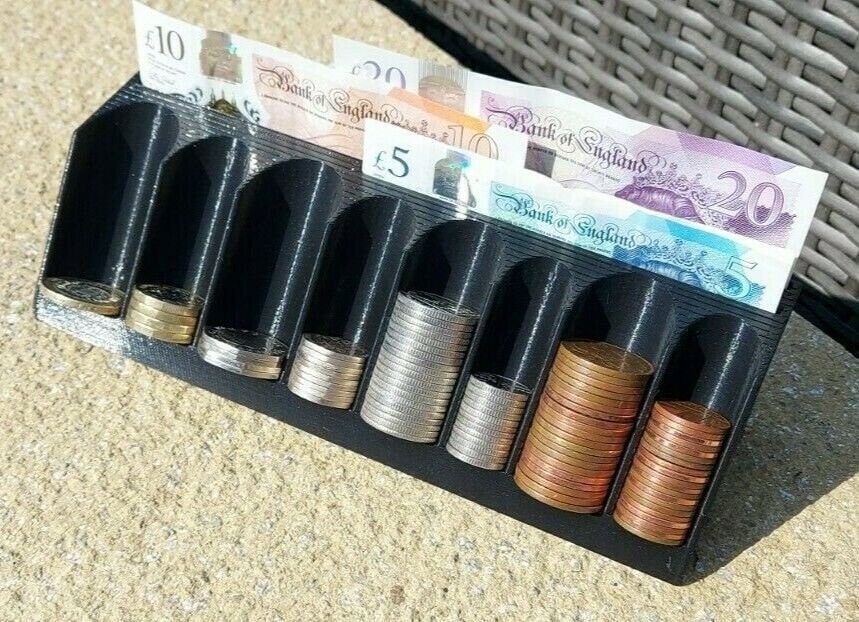 Coin Cash Sorter Organiser Note Money Budget Storage Bank GBP Pound ...