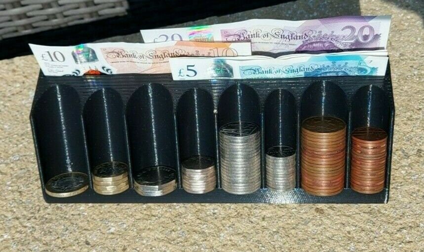 Coin Cash Sorter Organiser Note Money Budget Storage Bank GBP Pound ...