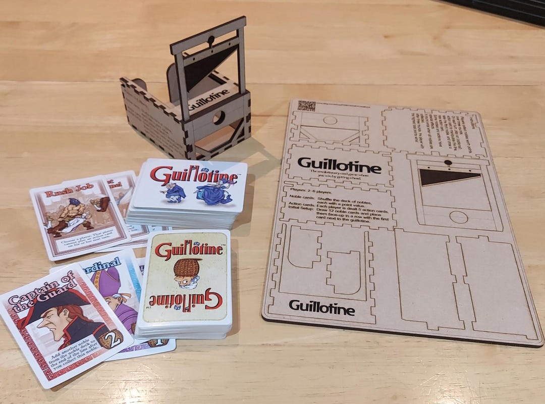 Guillotine Card Game Wooden Laser Cut 3mm Box Case Container Christmas ...