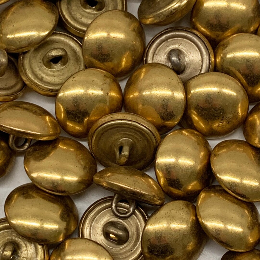 Set of 6, 18mm Brass Domed Buttons - Etsy