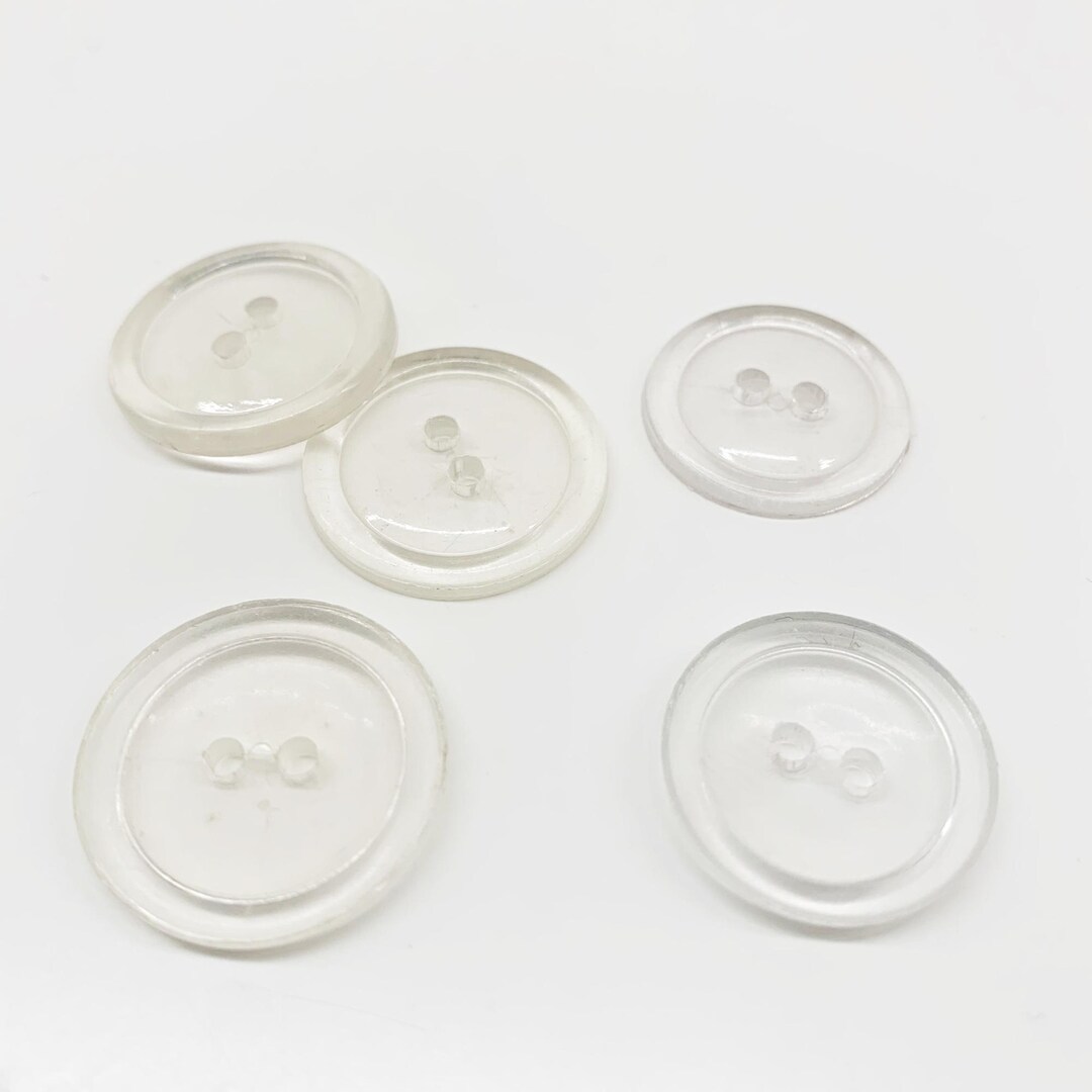 Set of 5 Translucent Clear Plastic Buttons - Etsy UK