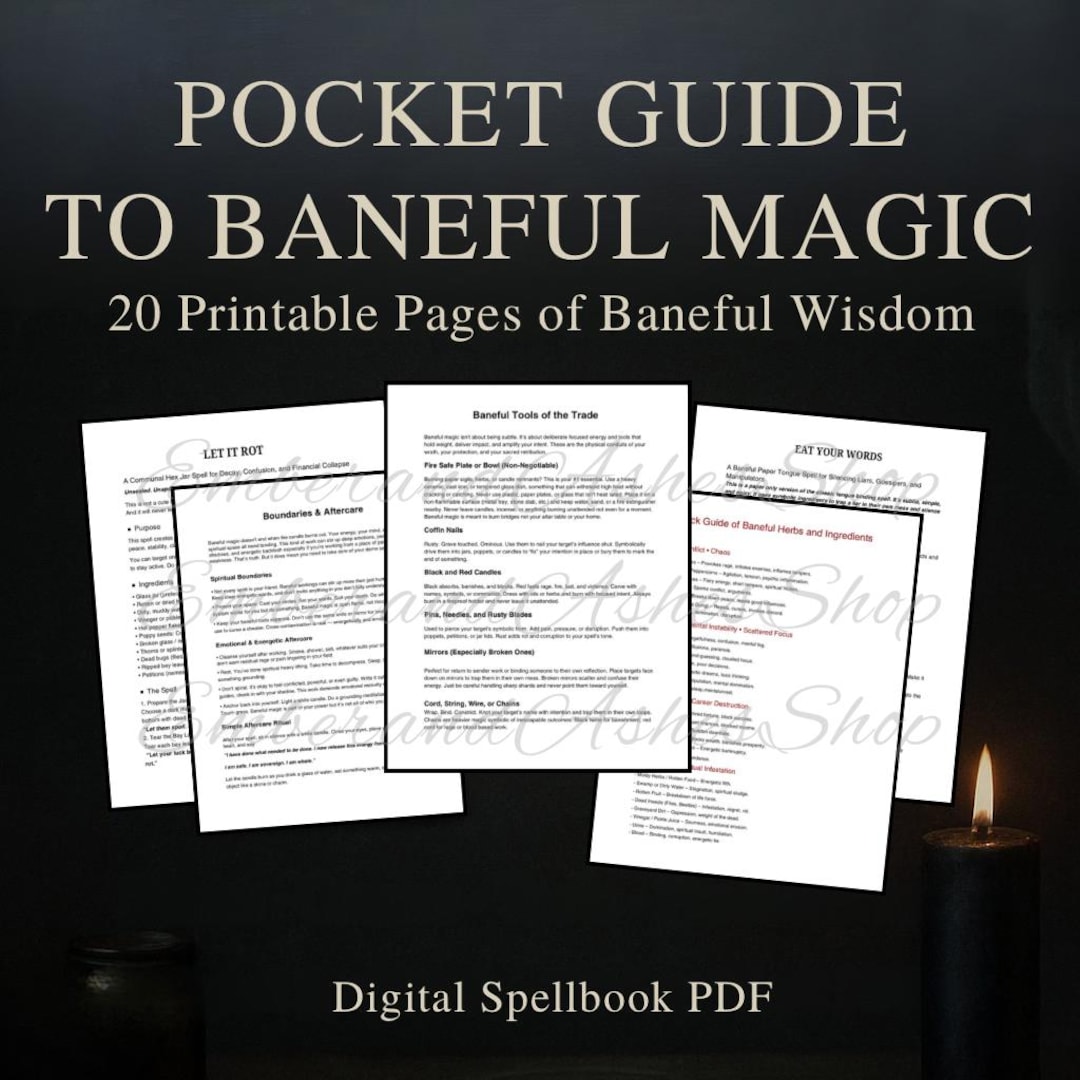 Pocket Guide to Baneful Magic | 20 Page Dark Witch PDF | Hex Spell ...