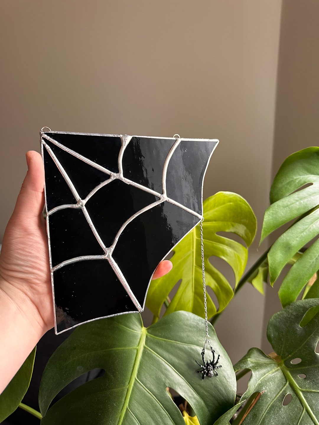 Gothic Stained Glass SPIDER WEB Corner - Spider Web Stained Glass ...