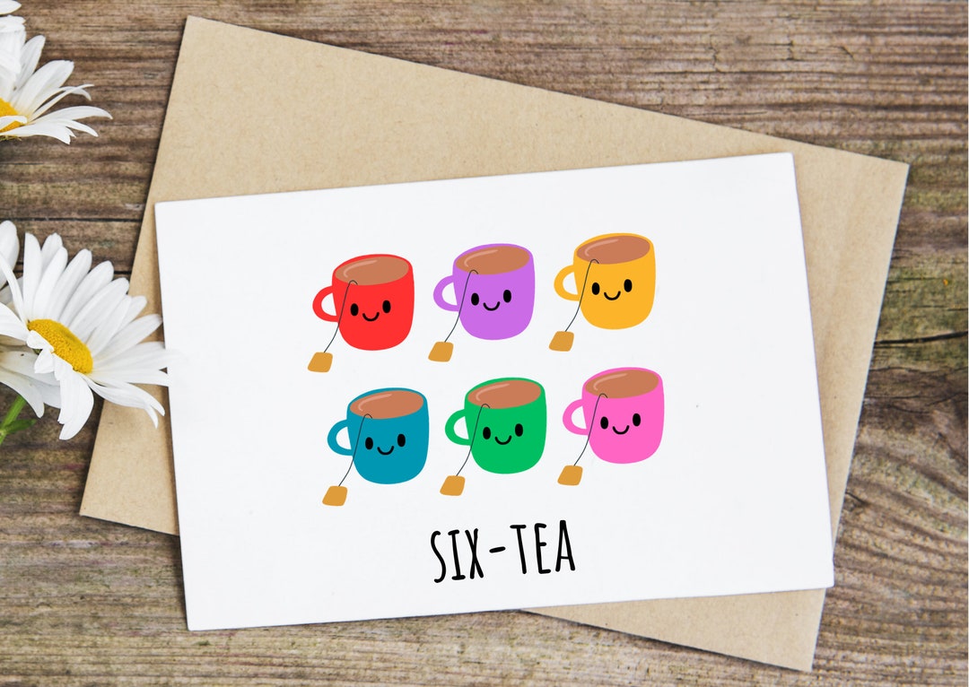Six Tea, 60th Birthday Card - Etsy