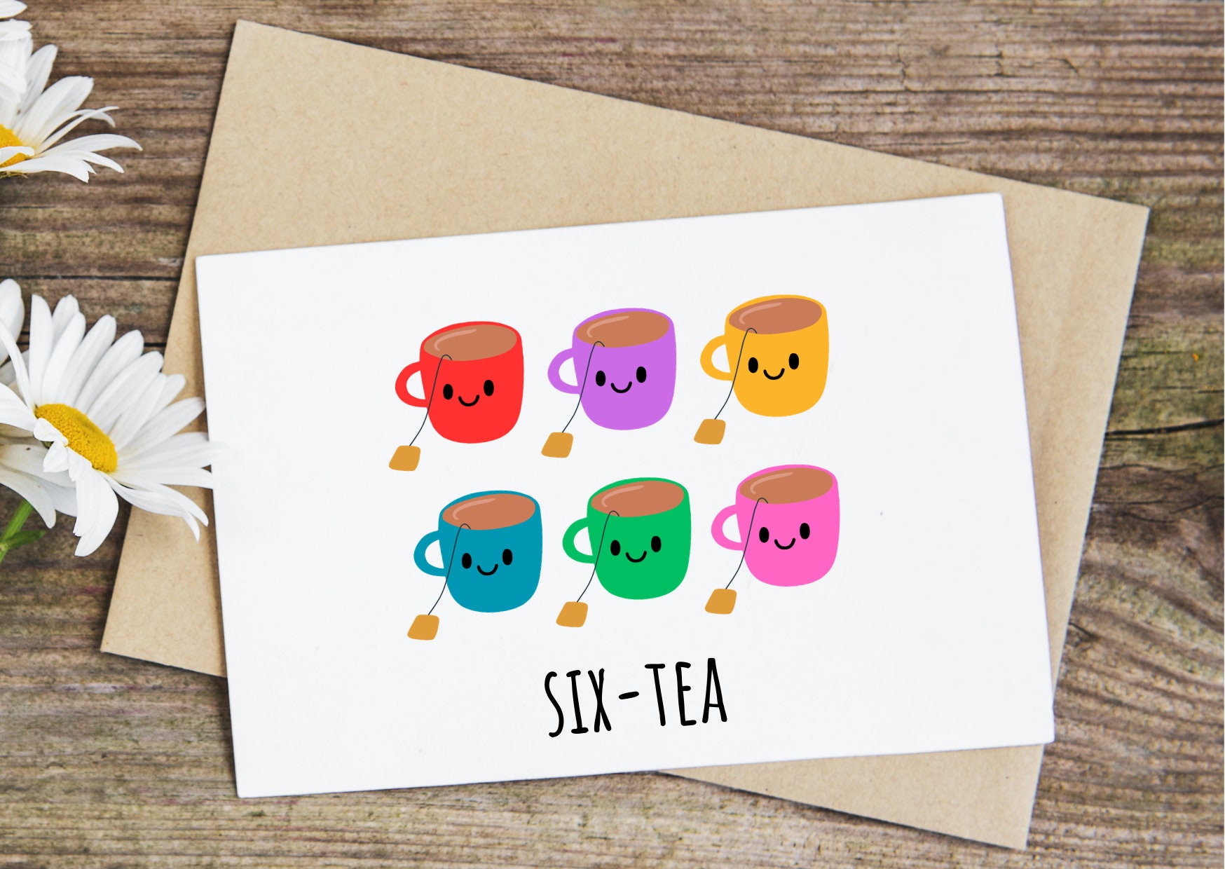 Six Tea, 60th Birthday Card - Etsy UK