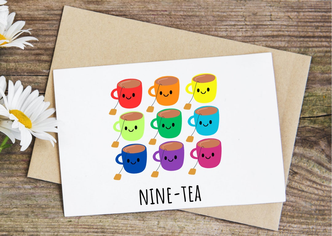Nine-tea, 90th Birthday Card - Etsy