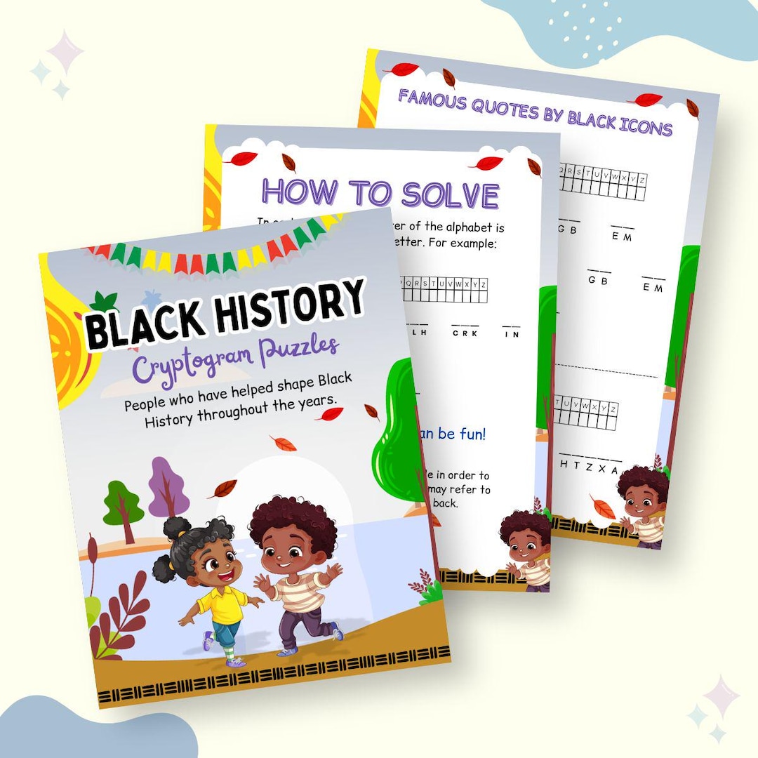Black History Cryptogram Puzzles (20) - Etsy