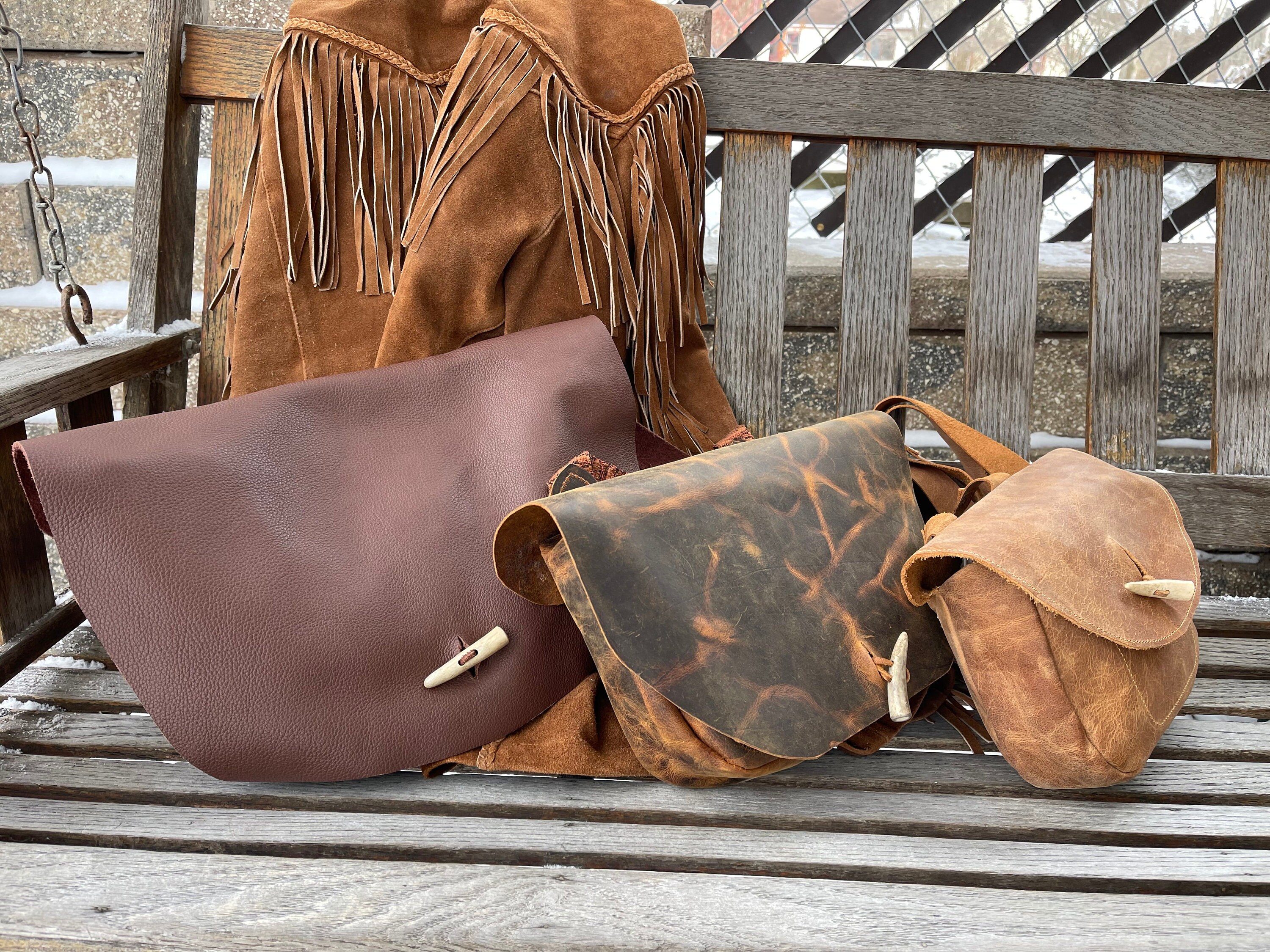 Possibles Flintlock Foraging Leather Crossbody Sling Bag Gardening Tote ...