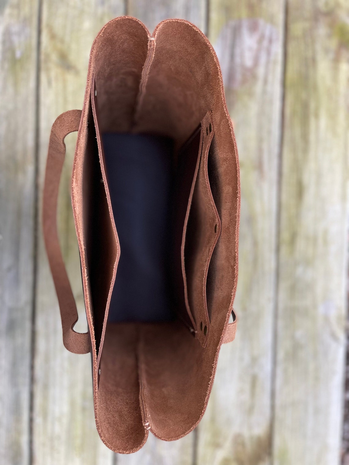 Large Leather Tote Shoulder Strap Standard and DELUXE Options, Pockets ...