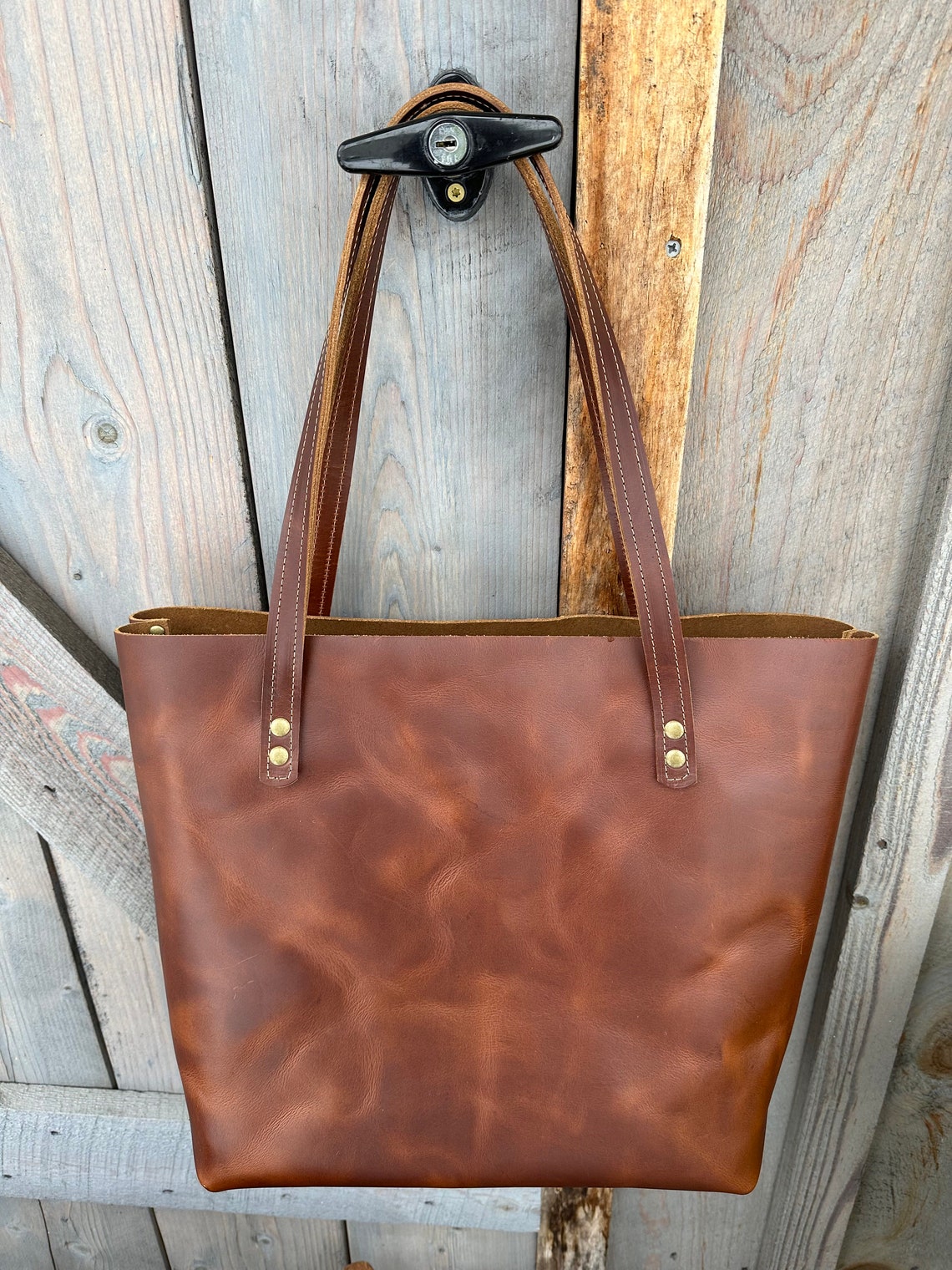 Large Leather Tote Shoulder Strap Standard and DELUXE Options, Pockets ...