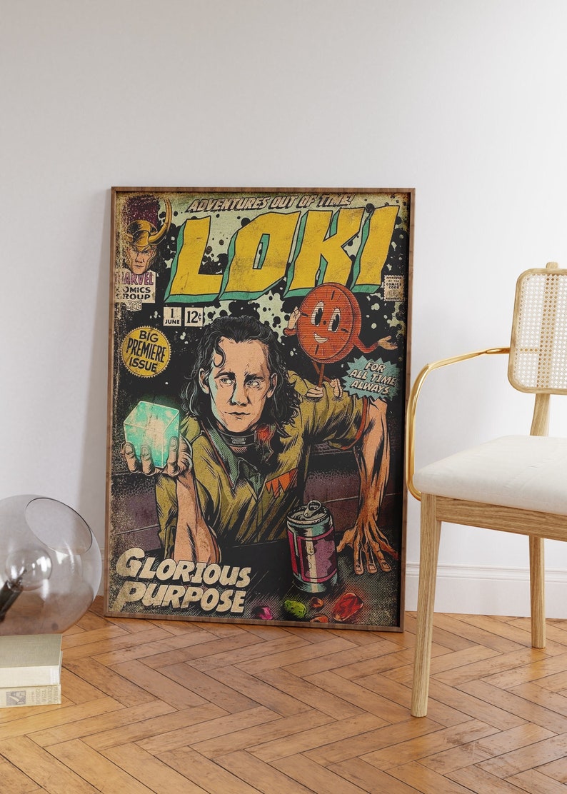 Loki Poster Marvel Loki Comic Poster Tom Hiddleston Art Print Marvel ...