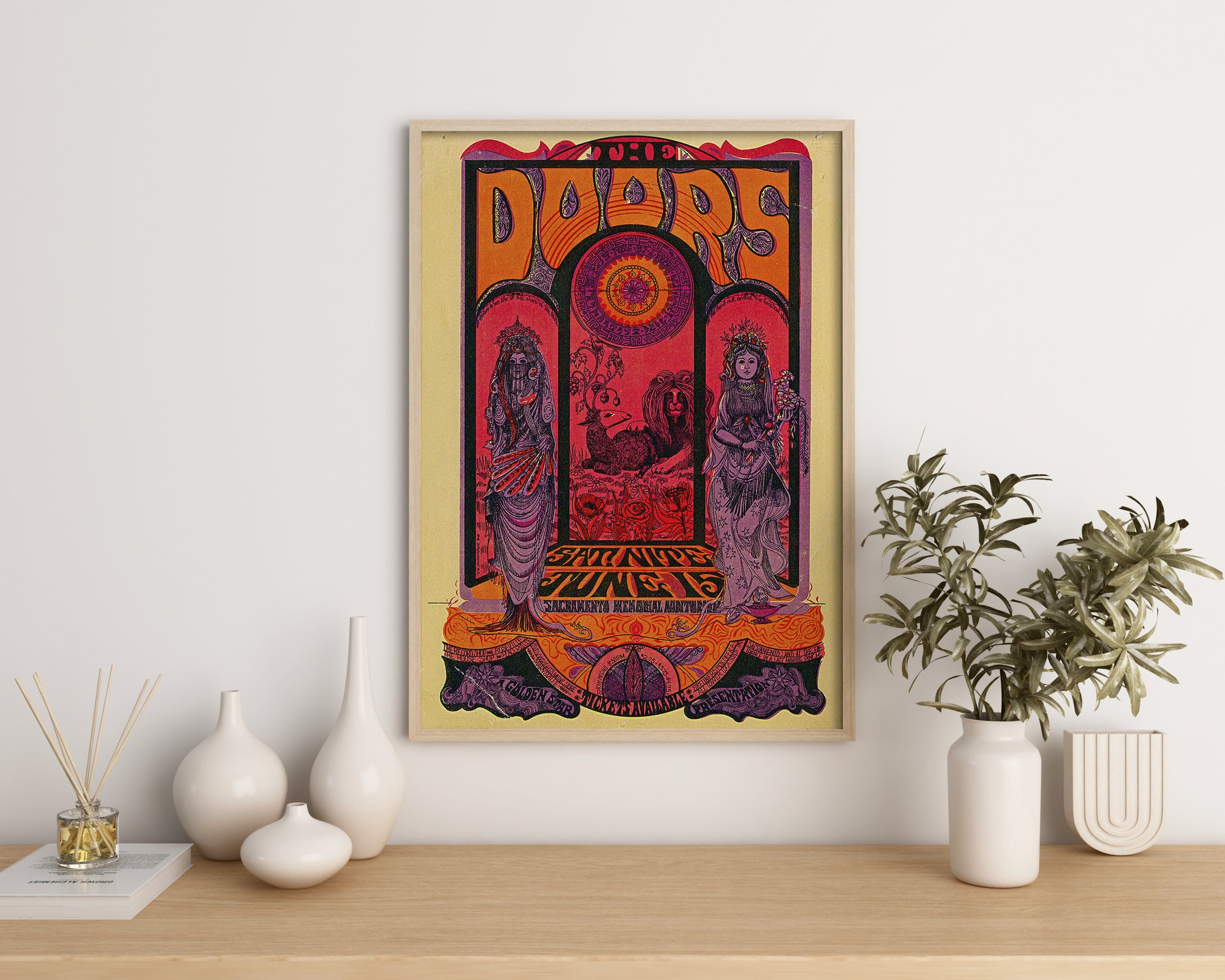 The Doors Poster - Sacramento Memorial Psychedelic 1968 Concert Poster ...