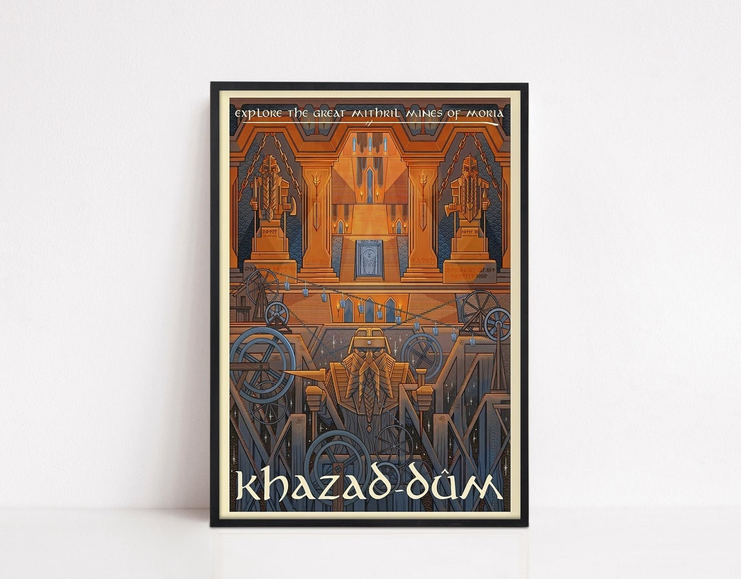The Lord of the Rings Khazad Dum Poster Modern Vintage LOTR Hobbit Elf ... The Lord of the Rings Khazad Dum Poster Modern Vintage LOTR Hobbit Elf ...